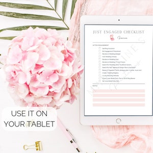 Just Engaged Checklist Engagement Era Gift Fiance Guide Wedding ...