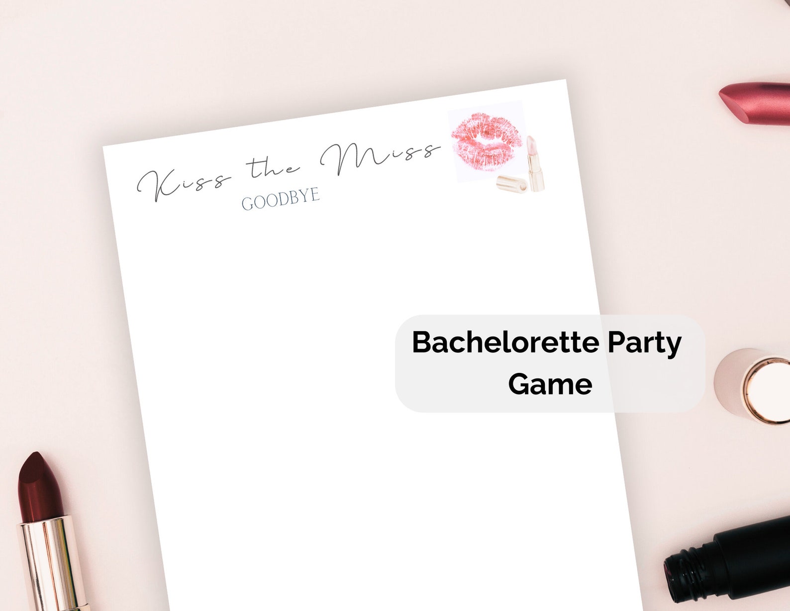 Kiss the Miss Goodbye Game Bachelorette Party Game Bridal Shower Miss ...