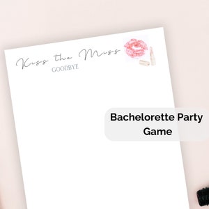 Kiss the Miss Goodbye Game Bachelorette Party Game Bridal Shower Miss ...