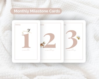 Baby Milestone Cards Coquette Monthly Milestone Card Gift Personalized ...
