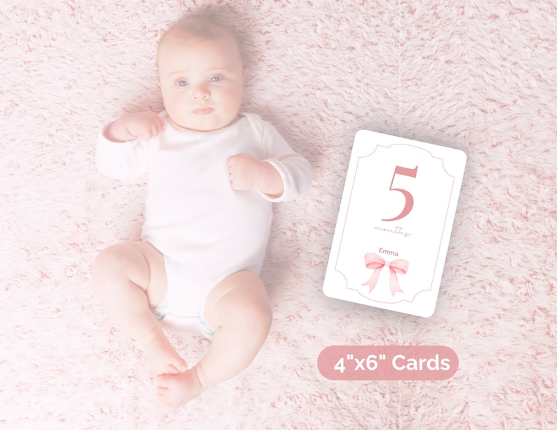Baby Milestone Cards Coquette Monthly Milestone Card Gift Personalized ...