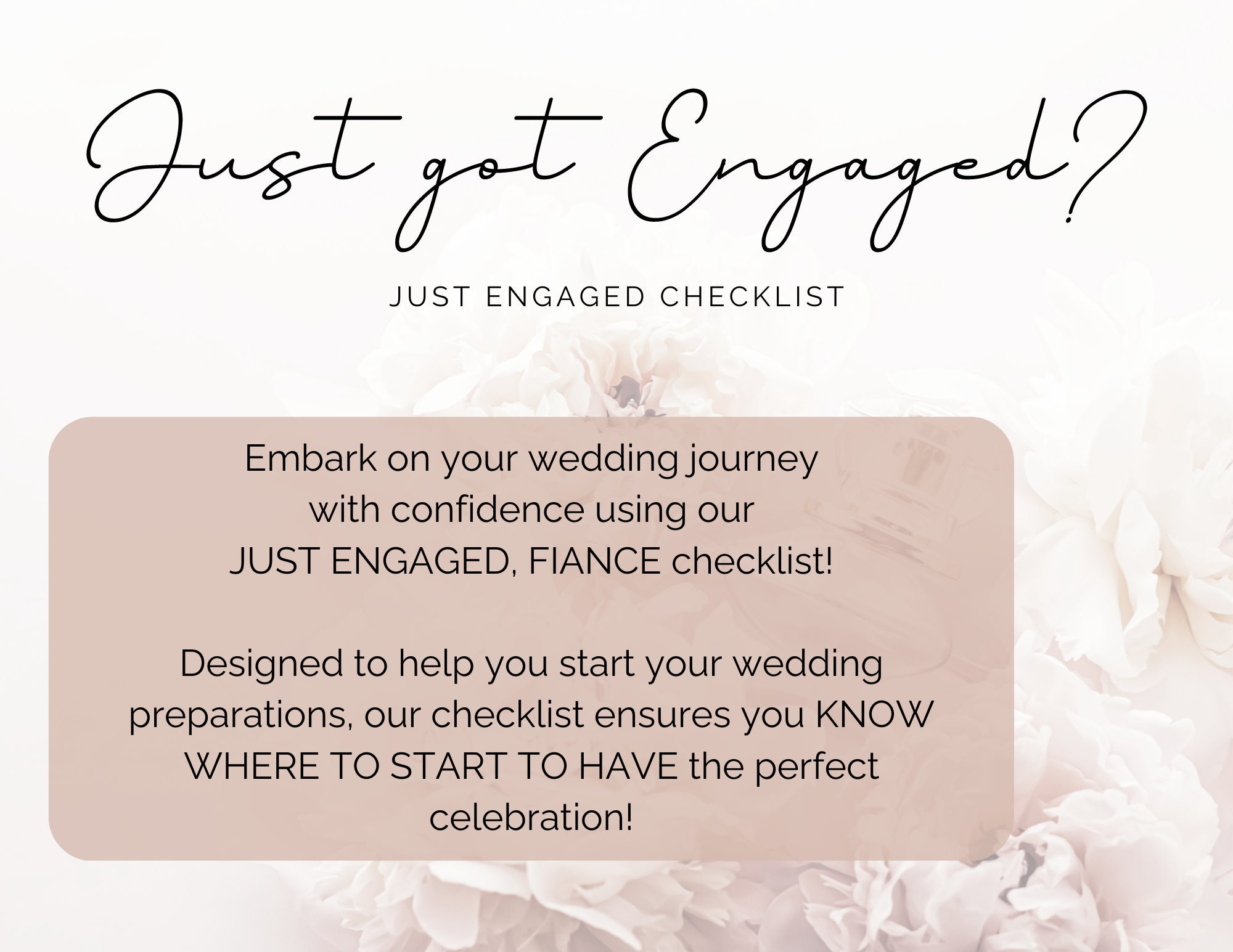 Just Engaged Checklist Engagement Era Gift Fiance Guide Wedding ...