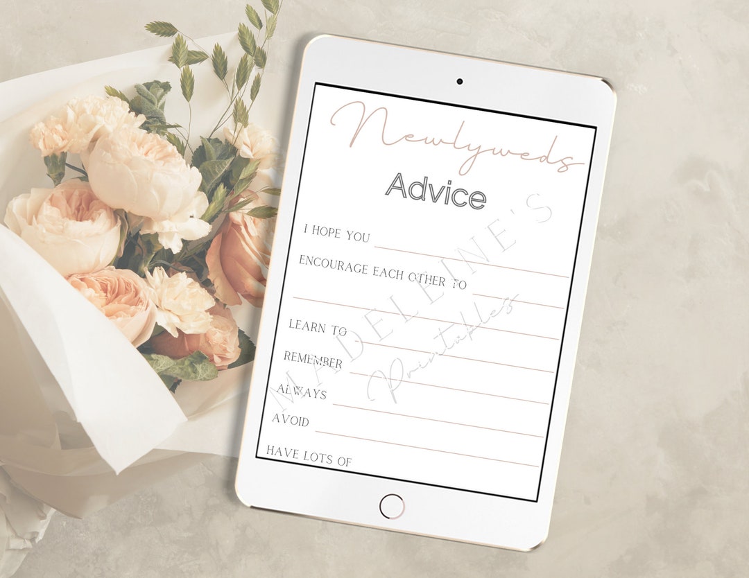 Newlywed Advice and Wishes for Bride and Groom Bridal Shower Game ...