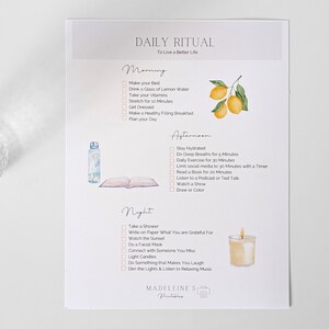Daily Ritual Daily Routine Checklist Printable Ritual for Adult Self ...