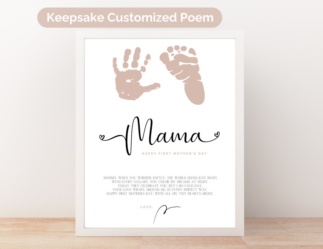 Mother's Day Poem Custom Keepsake Craft Baby Handprint Footprint Gift ...