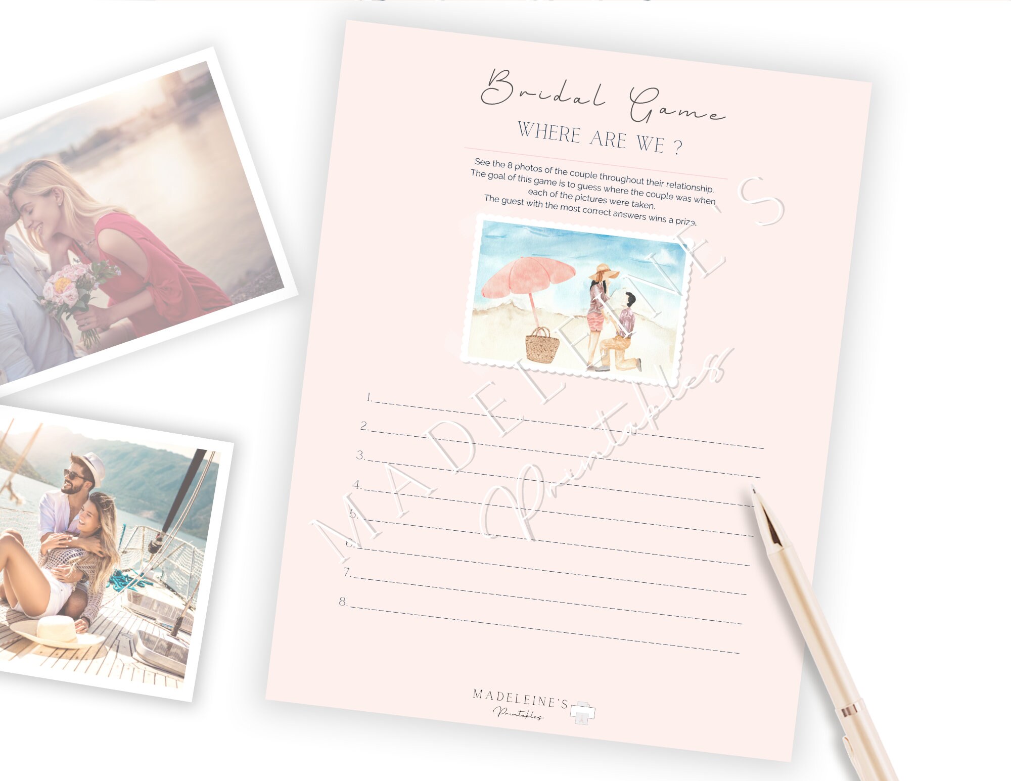 Where Were the Bride and Groom Bridal Shower Game Fun Bride and Groom ...