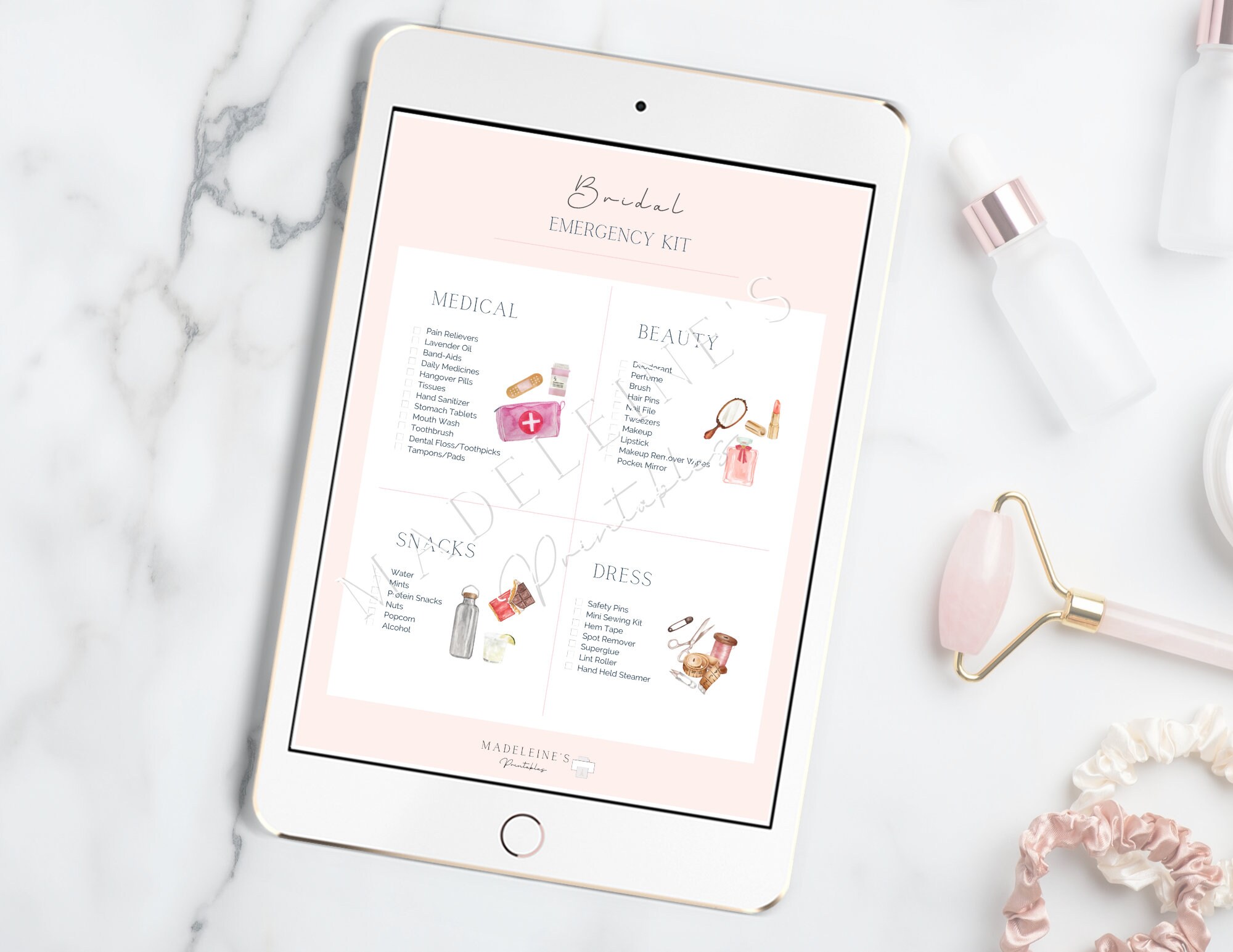 Bride Emergency Kit Checklist Maid of Honor Duties Wedding Day ...