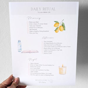 Daily Ritual Daily Routine Checklist Printable Ritual for Adult Self ...