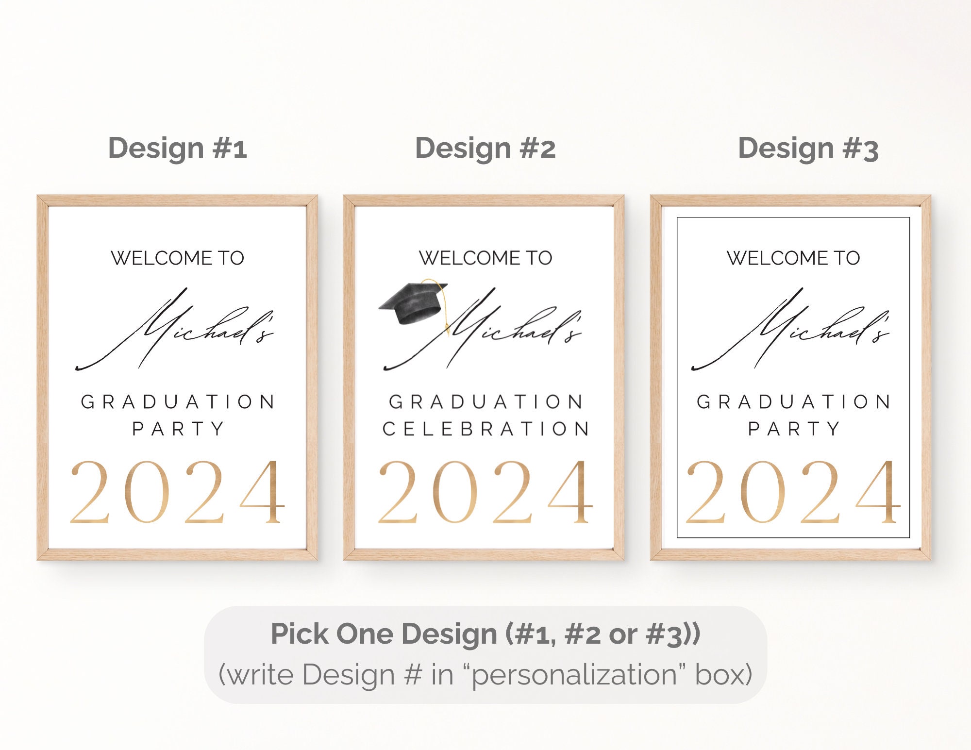 Graduation Welcome Sign Custom Name Grad Party Sign 2024 High School ...