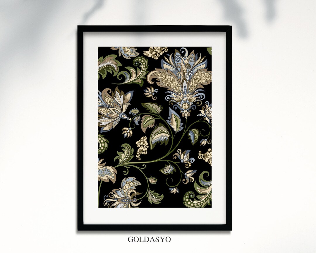 Printable Vintage Tapestry Wall Art Antique Decorative Flowers Antique ...