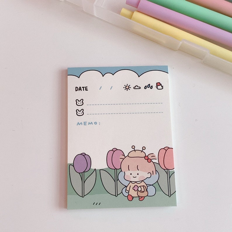 Kawaii Girl Notepads Kawaii Stationery Back to School Cute Memo Pads - Etsy