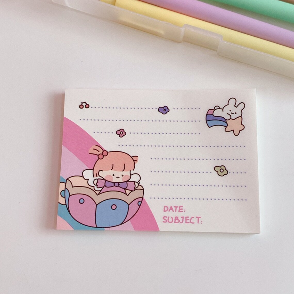 Kawaii Girl Notepads Kawaii Stationery Back to School Cute Memo Pads - Etsy