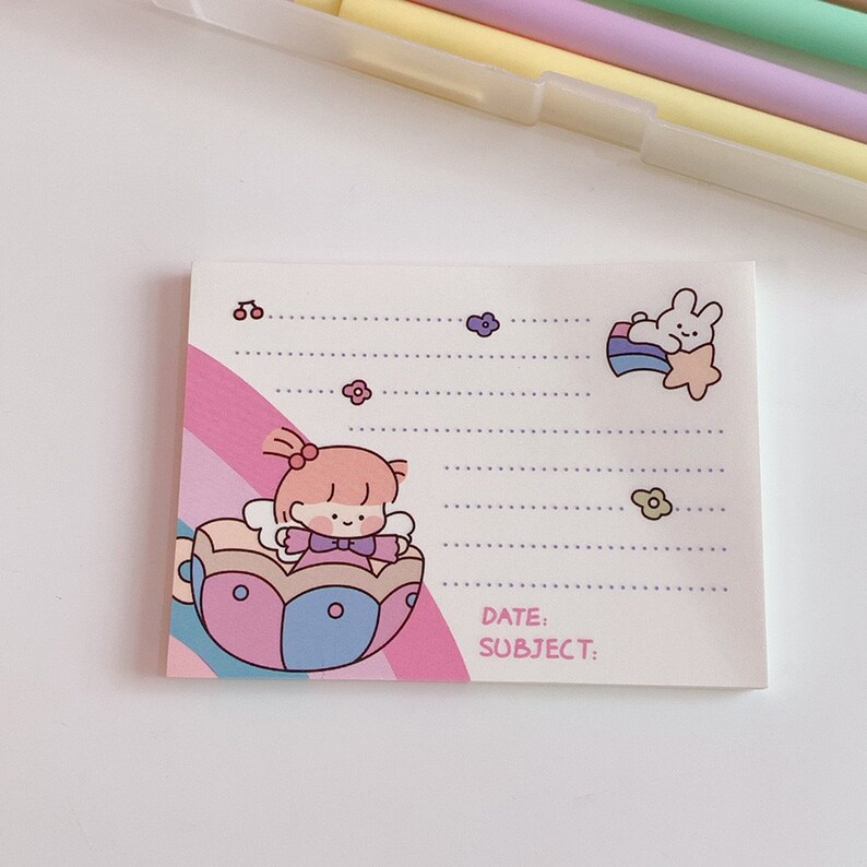 Kawaii Girl Notepads Kawaii Stationery Back to School Cute Memo Pads - Etsy