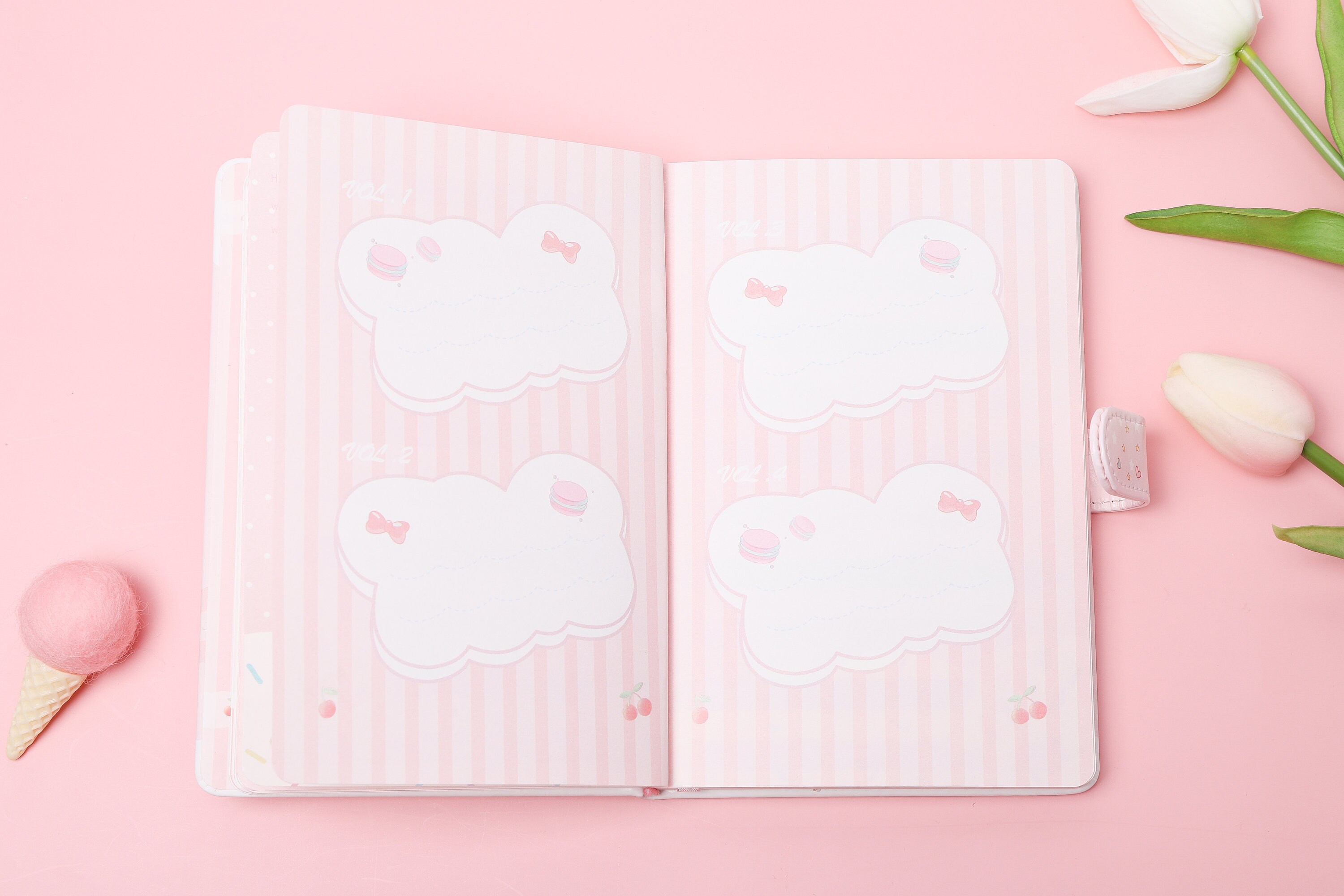 Kawaii Cherry Sweet Sauce Rabbit Notebook DIY Journal Organizer Cute ...