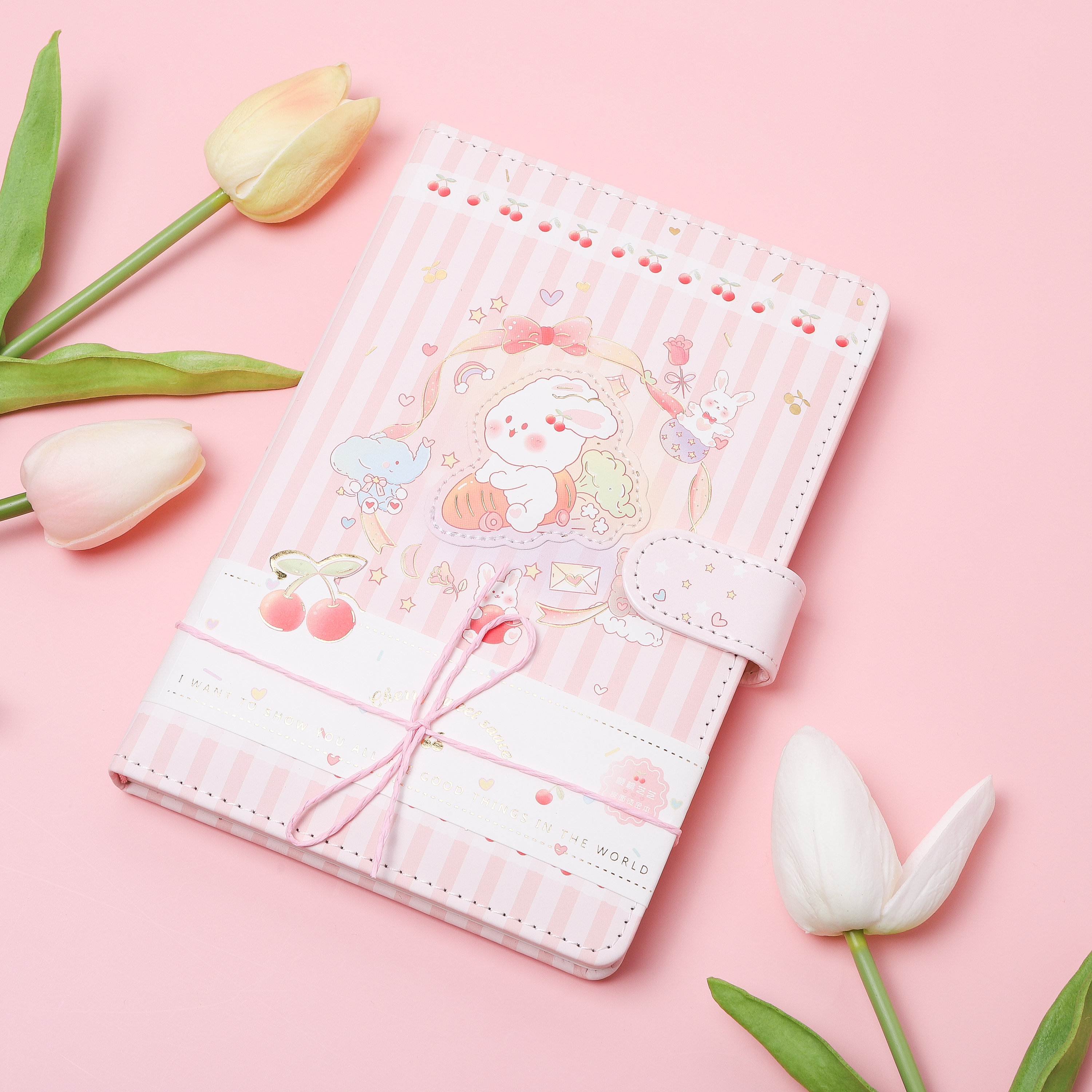Kawaii Cherry Sweet Sauce Rabbit Notebook DIY Journal Organizer Cute ...