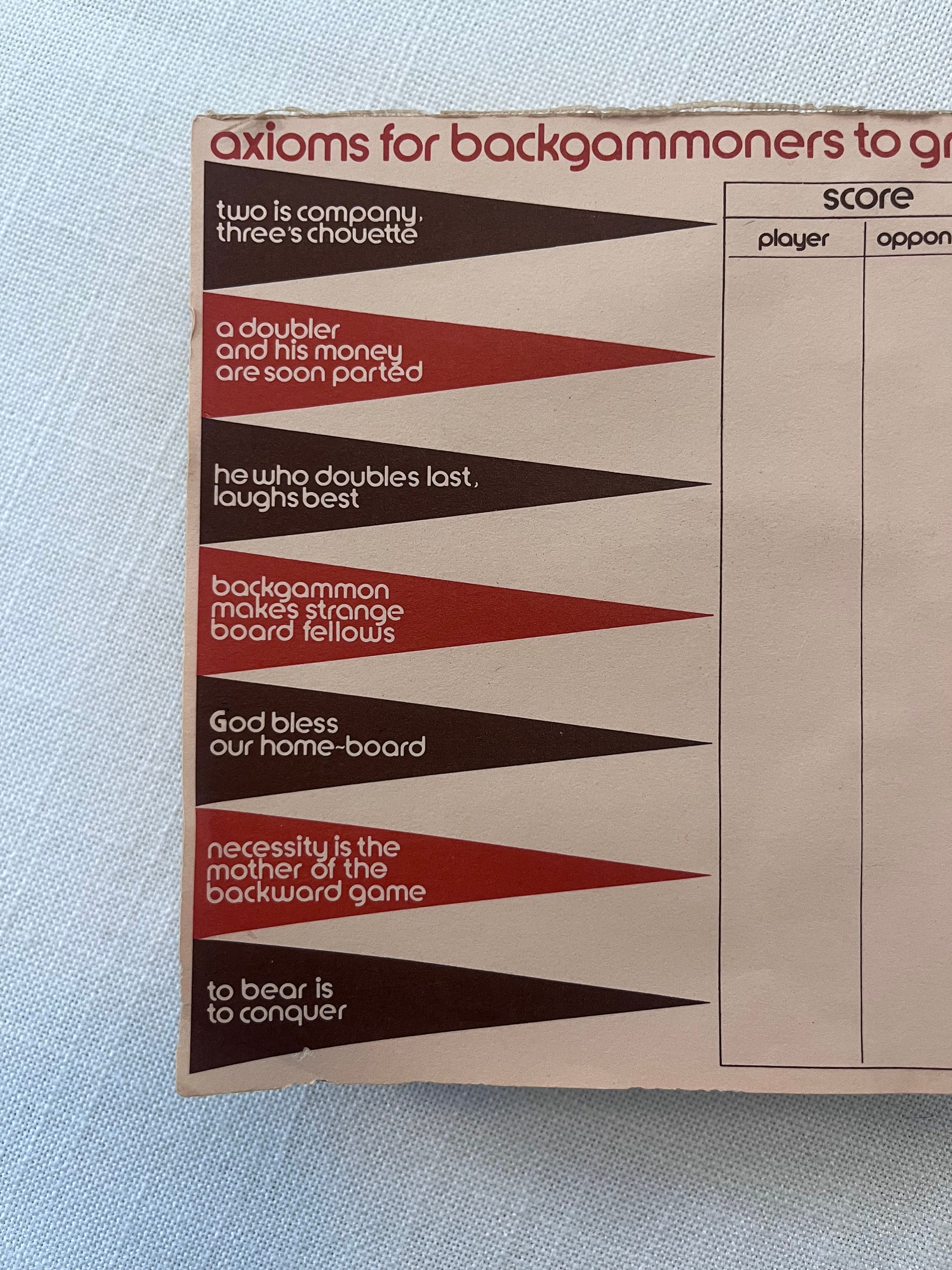 MCM Backgammon Score Sheets - Etsy