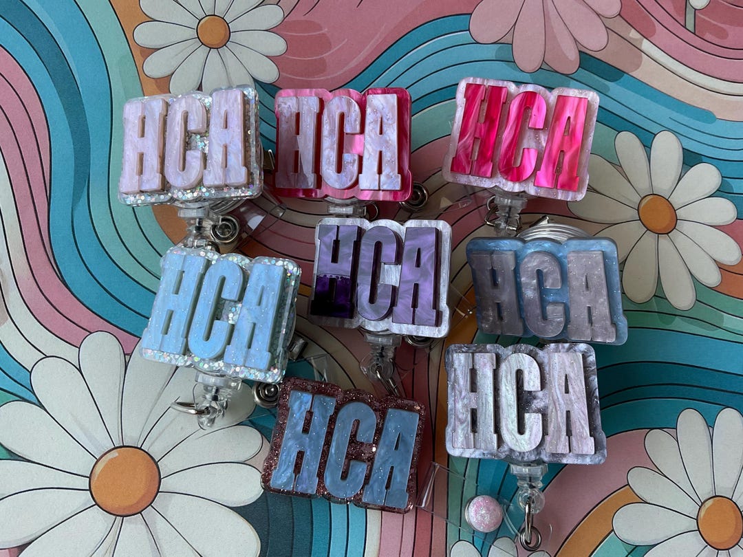 Nurse ID Badge Reel,hca Id Card Holder,health Care Aide Badge Holder ...