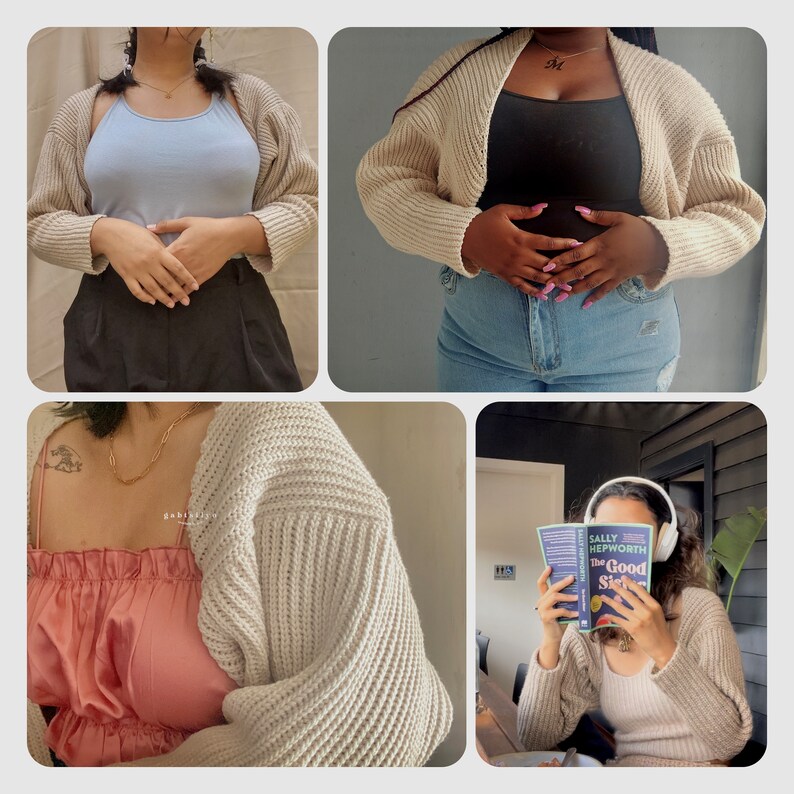 Sienna Cropped Cardigan Pattern - PDF - Etsy