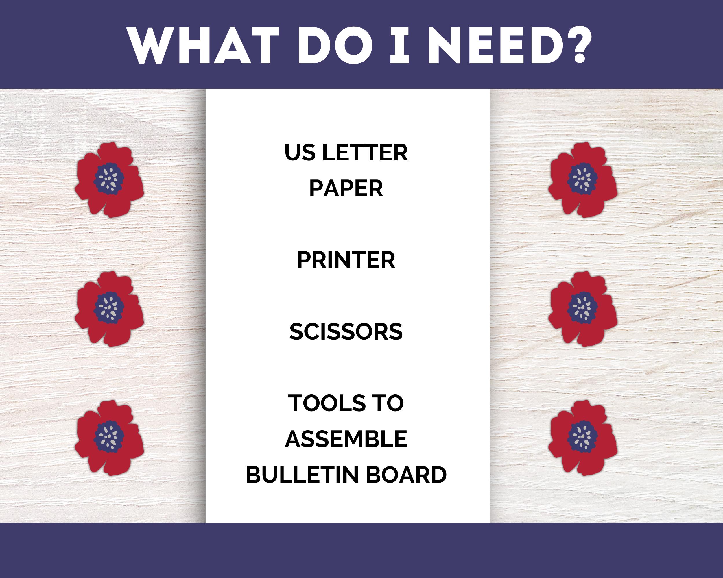 Memorial Day Bulletin Board Kit, Patriotic Decor Kit, Americana Red ...