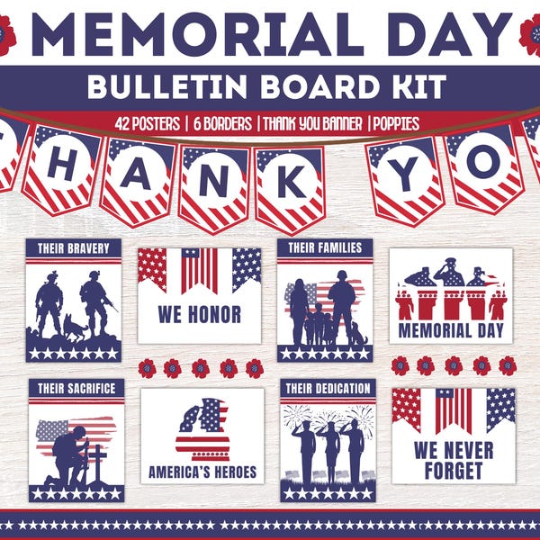 Memorial Day Bulletin Board - Etsy
