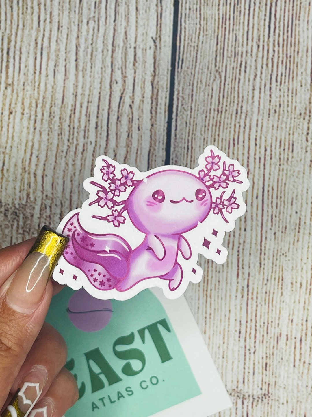 Buy Axolotl Sticker, Purple Axolotl Sticker, Kawaii Axolotl Sticker ...