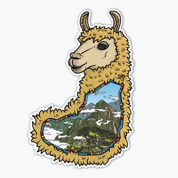 Llama Picchu Vinyl Sticker - Etsy