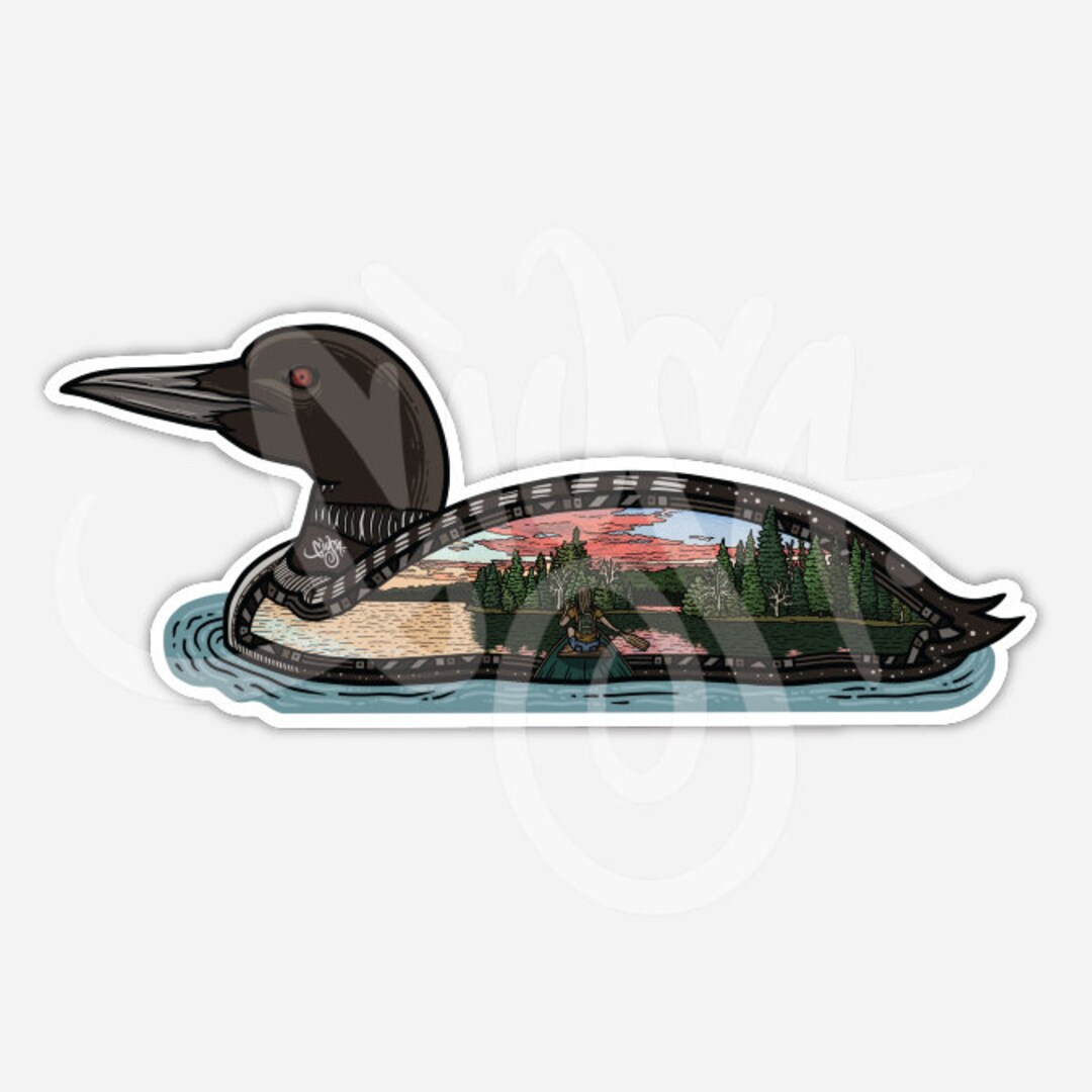 Loon Lake Vinyl Sticker - Etsy