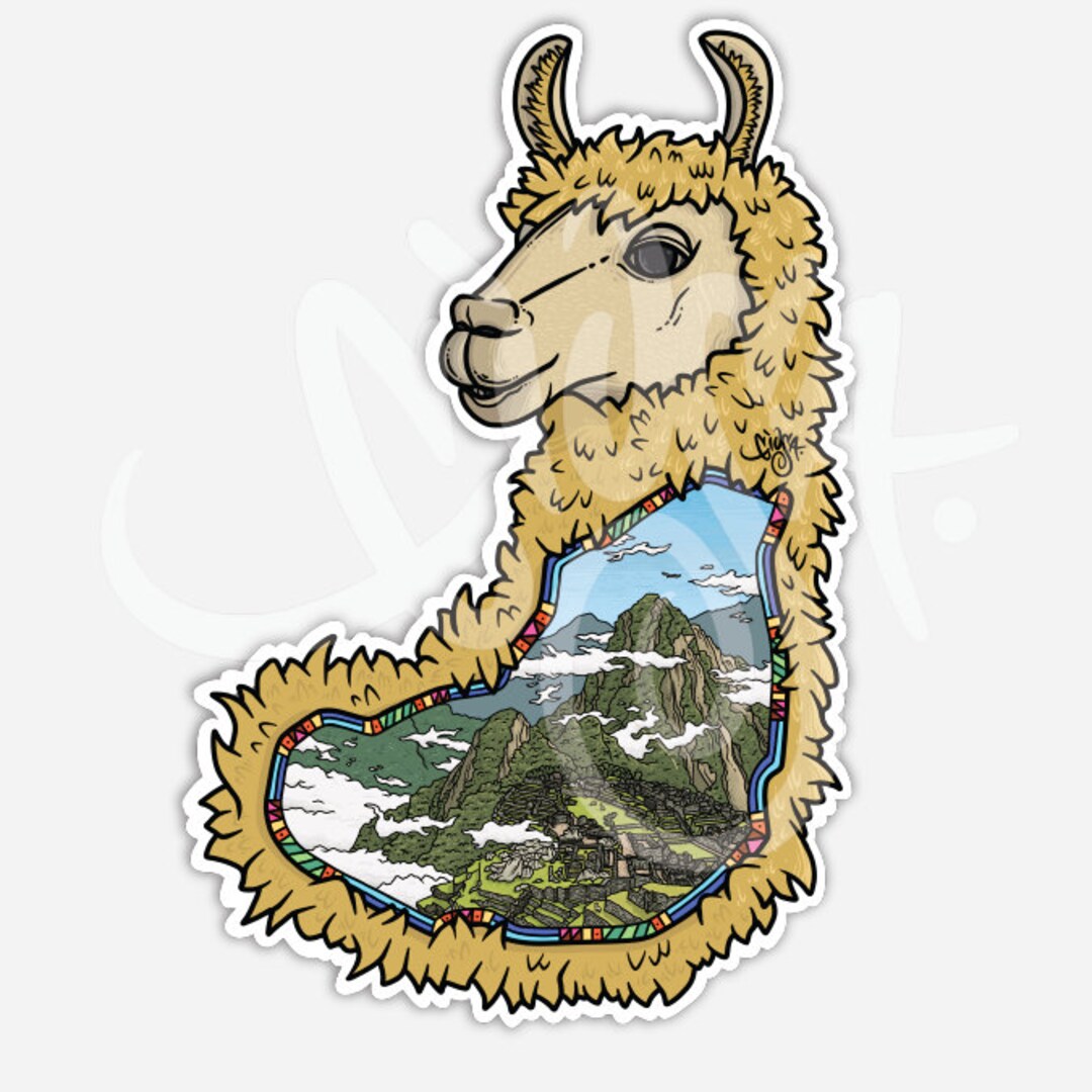 Llama Picchu Vinyl Sticker - Etsy