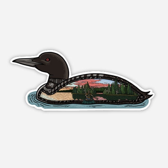 Loon Lake Vinyl Sticker - Etsy