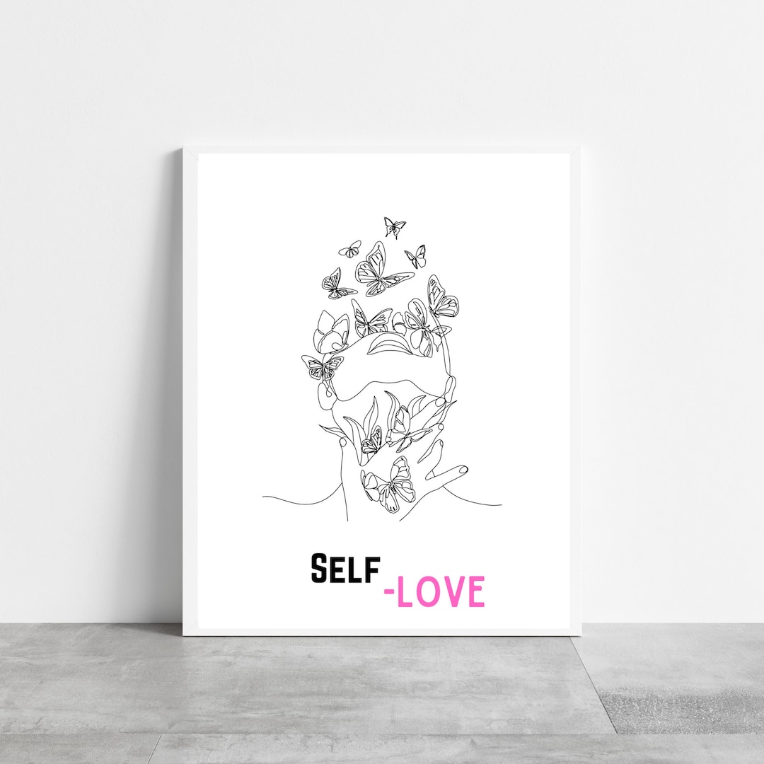 Self-love Line Art/ Wall Art - Etsy