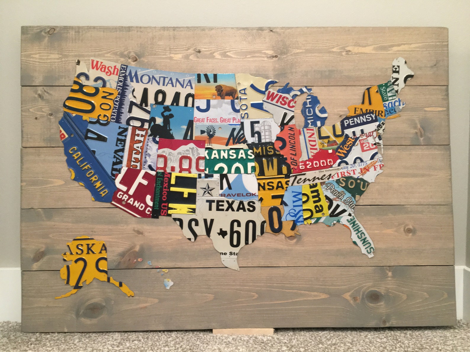 United States License Plate Map - Etsy