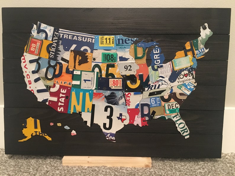 United States License Plate Map - Etsy