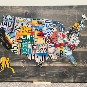 United States License Plate Map - Etsy