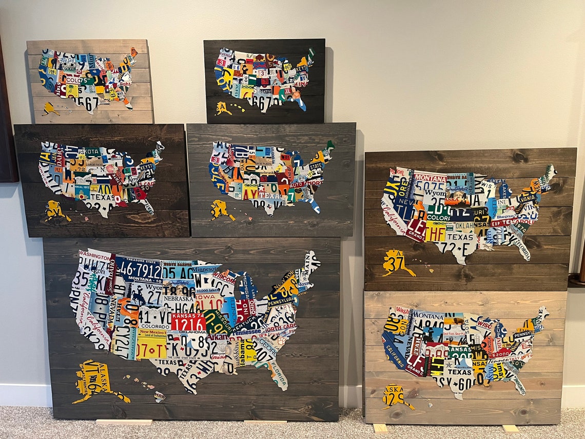 United States License Plate Map - Etsy