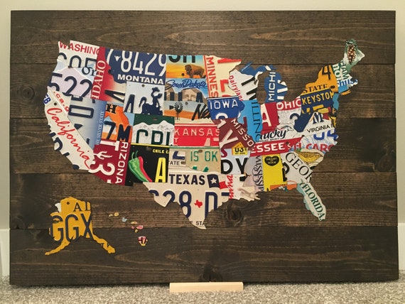 United States License Plate Map - Etsy