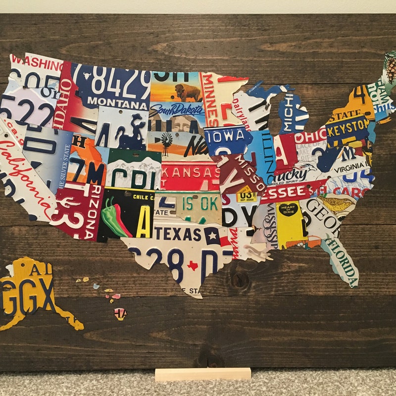 License Plate Map - Etsy