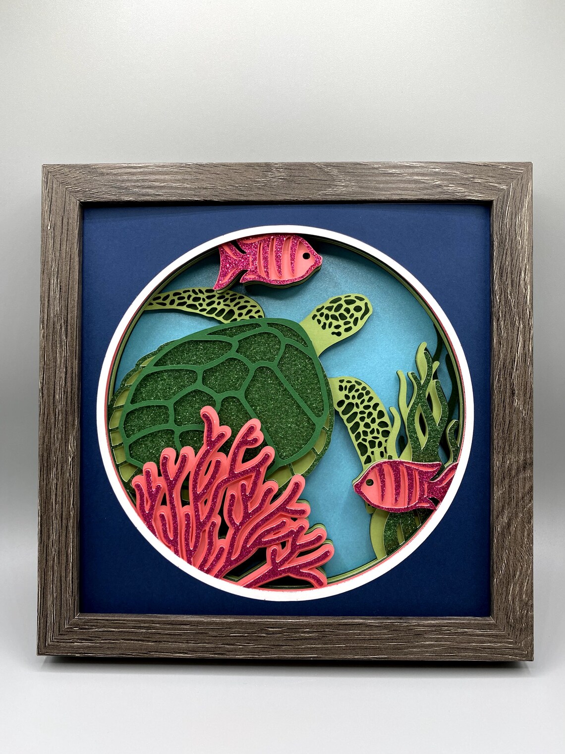 Sea Turtle 3D Shadow Box Layered Paper Art 3D Framed - Etsy