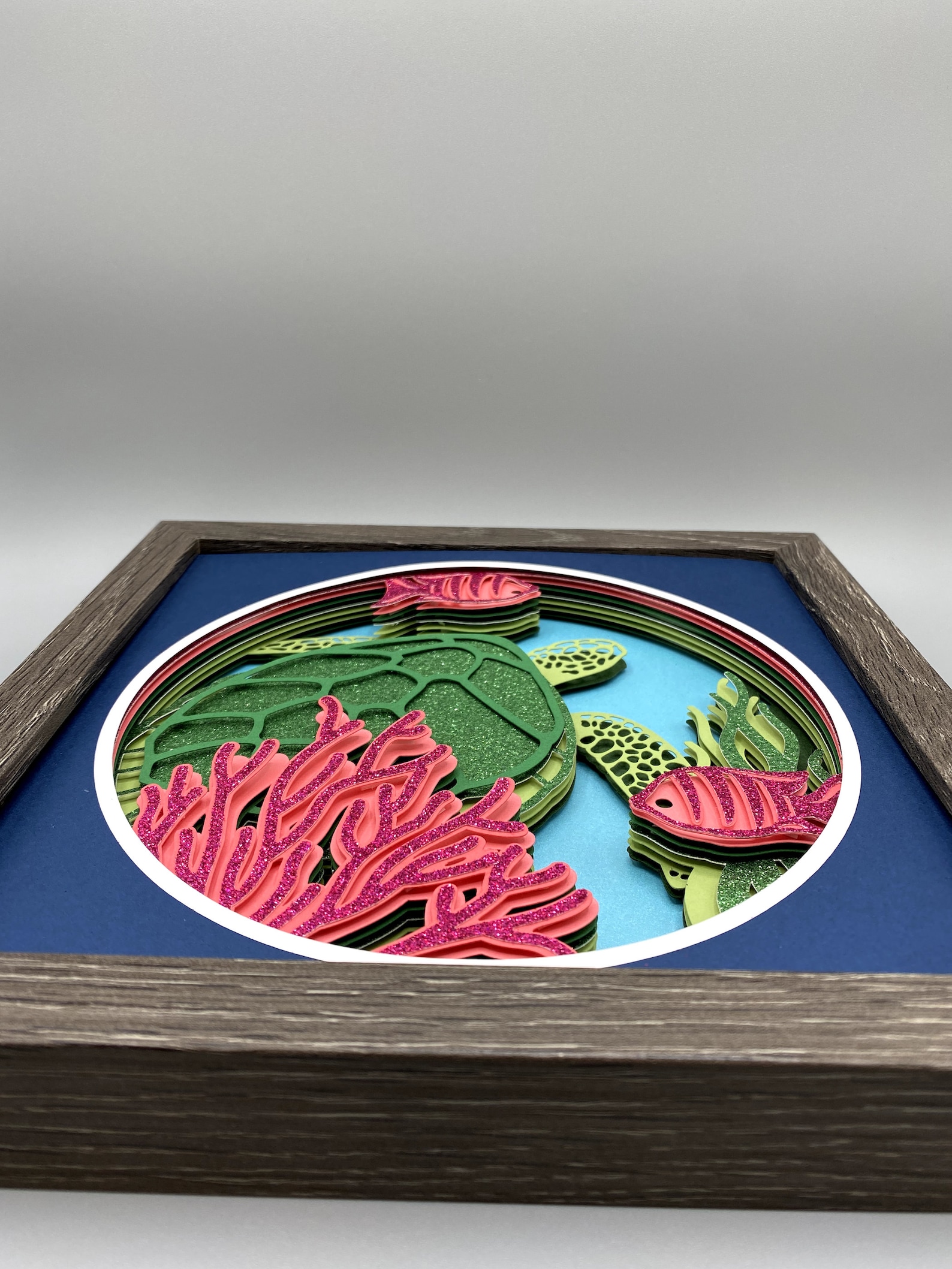 Sea Turtle 3D Shadow Box Layered Paper Art 3D Framed - Etsy