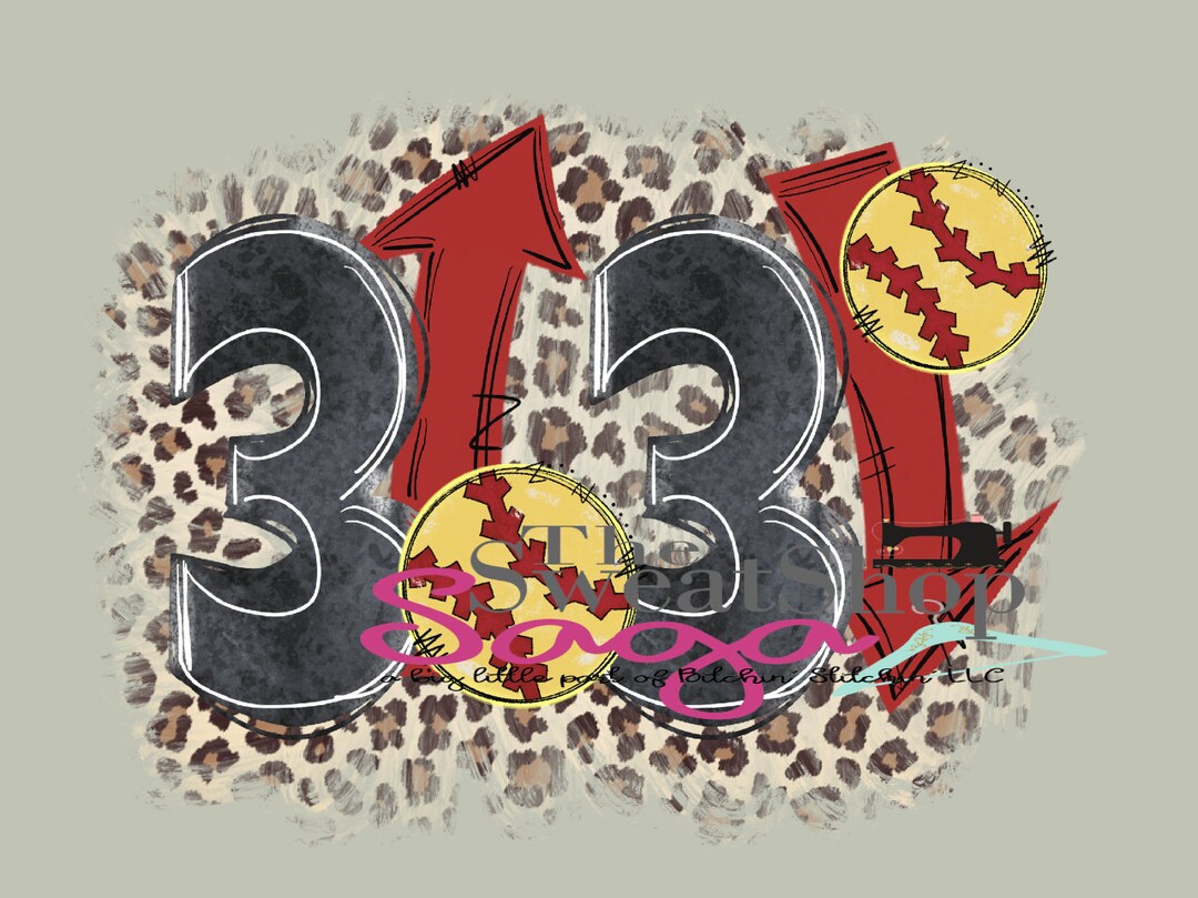 3 up 3 Down PNG Sublimination Digital Download Leopard Softball Sports ...