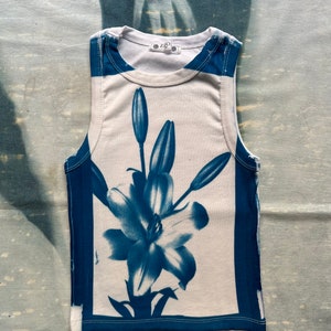 Cyanotype Flowers Crop Top III - Etsy