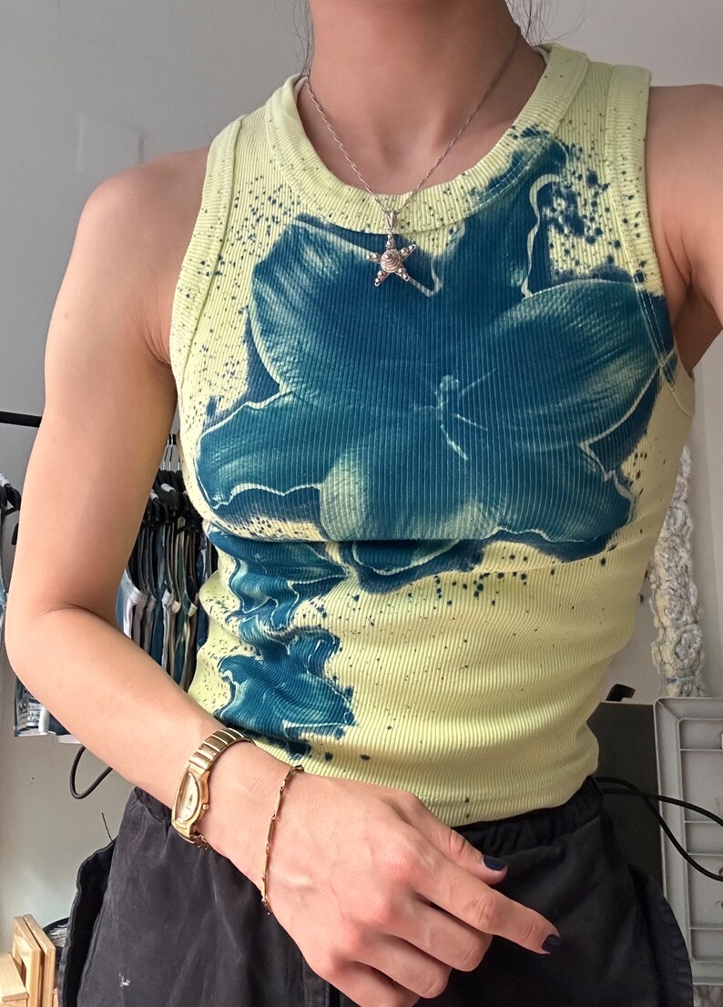 Cyanotype Flowers Crop Top VI - Etsy