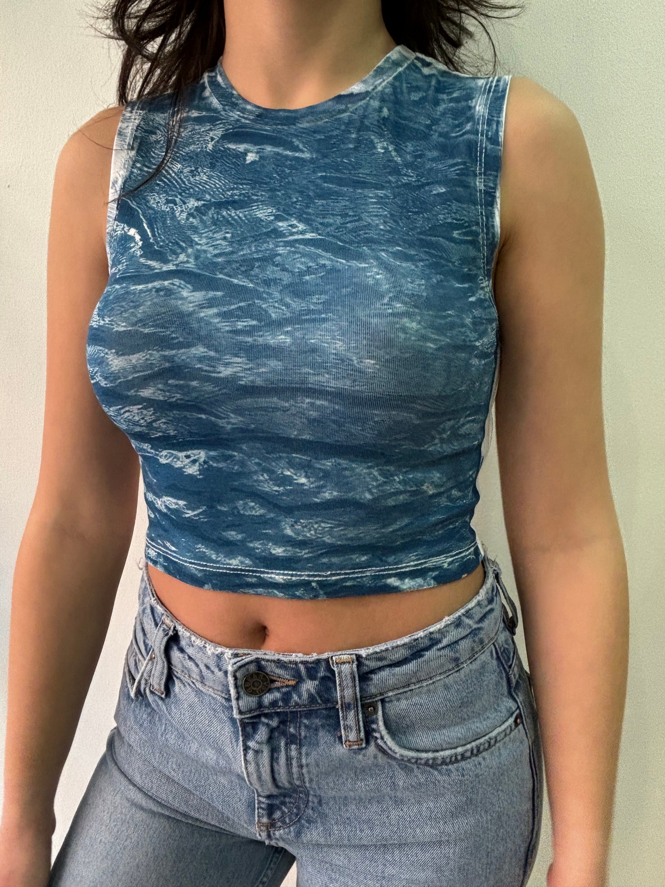 Waves Cyanotype Crop Top - Etsy