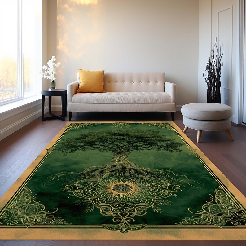 Rugs for Bedroom Aesthetic, Tree of Life Rug, Spiritual Rug, Print Rug ...