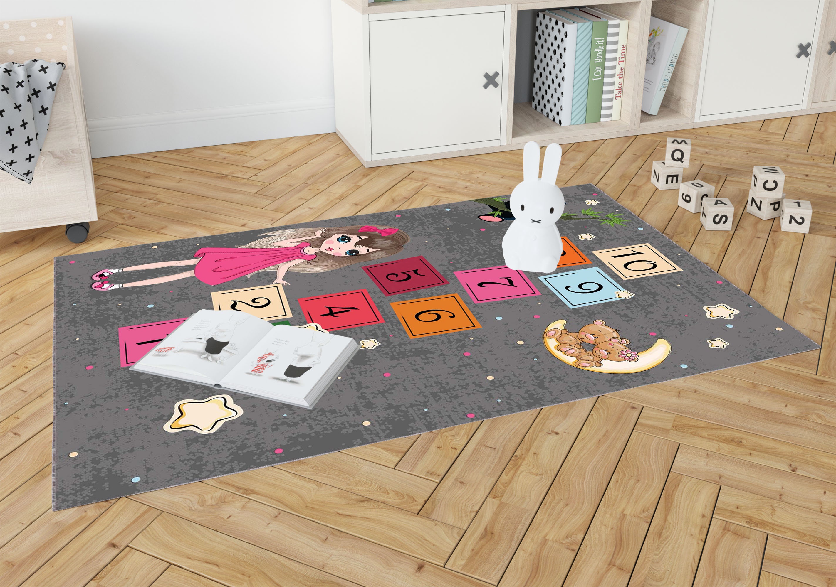 Hopscotch Game Rug, Hopscotch Rug, Playroom Rugs, Baby Room Rug, Kids ...