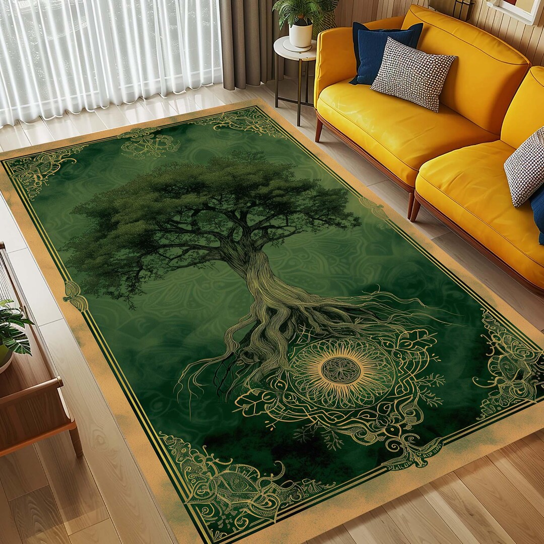 Rugs for Bedroom Aesthetic, Tree of Life Rug, Spiritual Rug, Print Rug ...