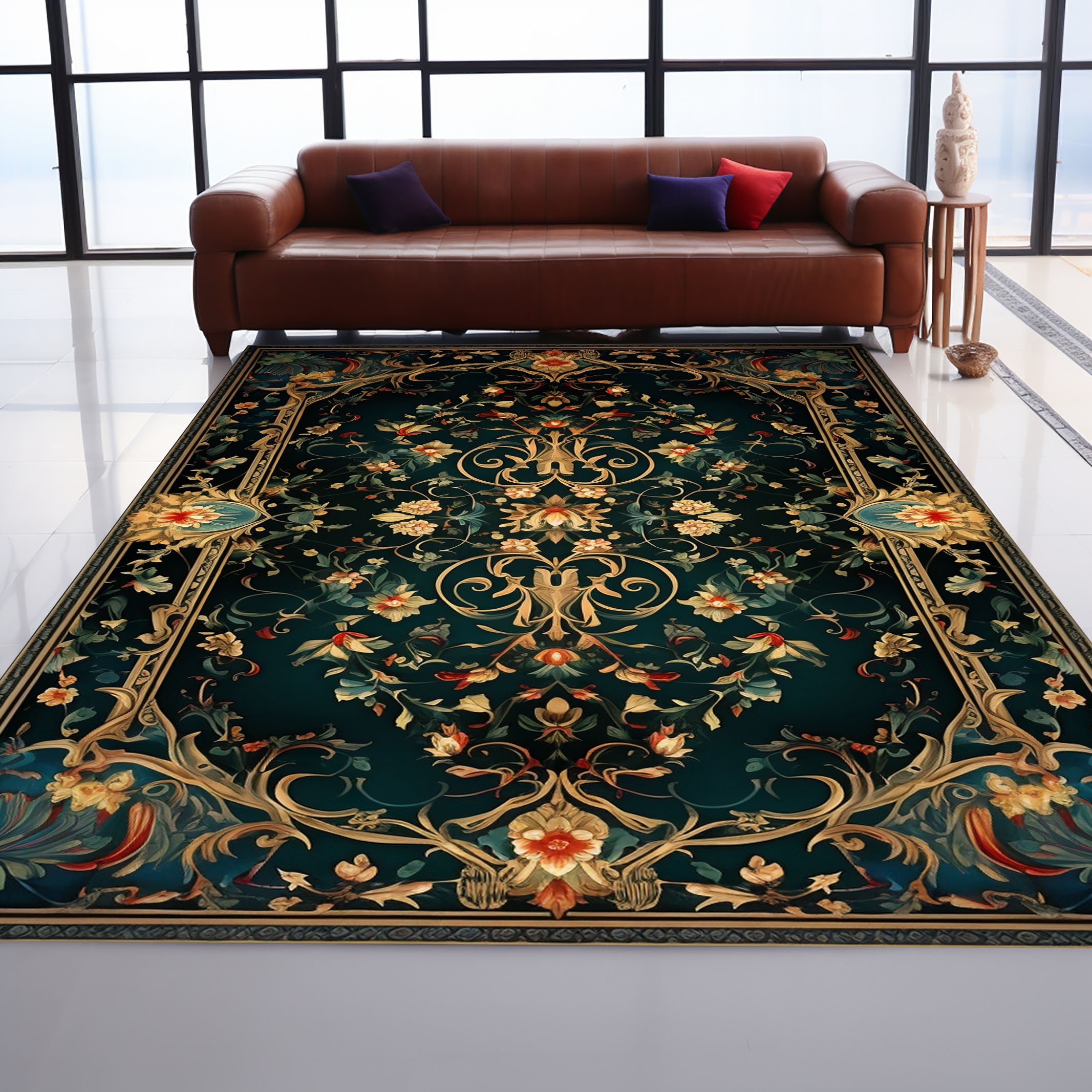 Rugs for Bedroom Aesthetic, Turkish Rug, Turkish Pattern Floral Rug ...
