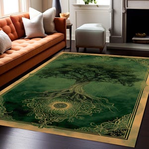 Rugs for Bedroom Aesthetic, Tree of Life Rug, Spiritual Rug, Print Rug ...