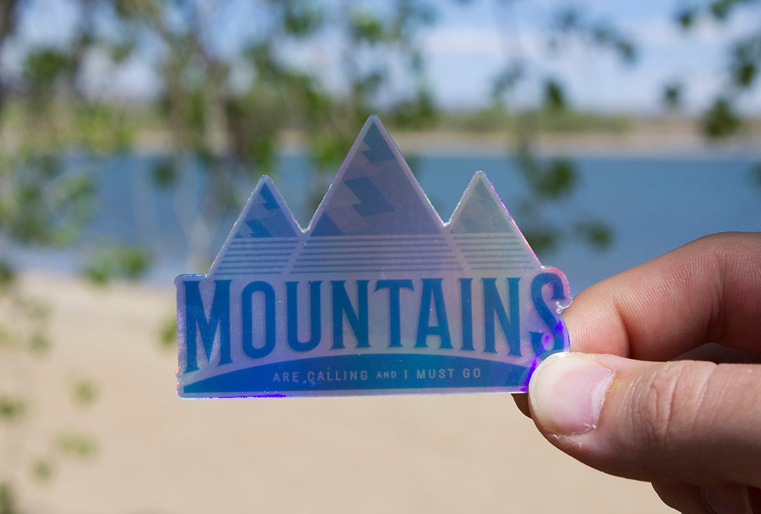 Holographic Mountains Sticker - Etsy