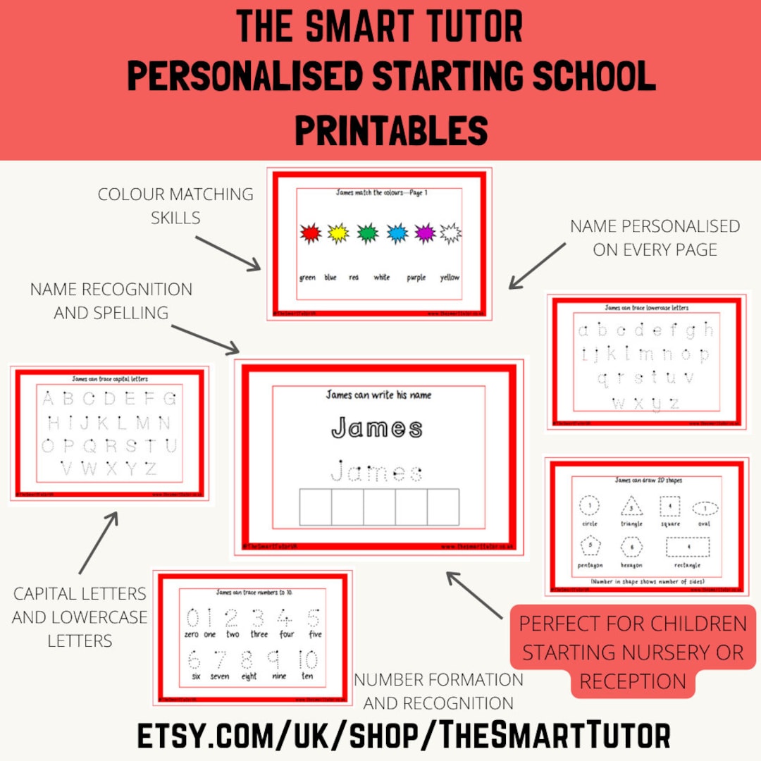 Personalised Starting School Printables Pack 1 POSTED PRINTED for ...