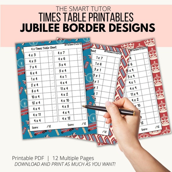Times Tables Multiplication Check Printable Worksheets Jubilee - Etsy